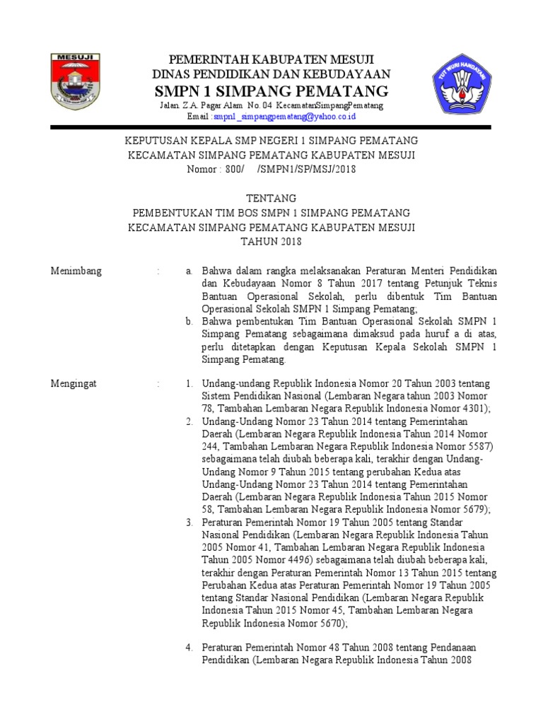 SK TIM BOS 2018 | PDF