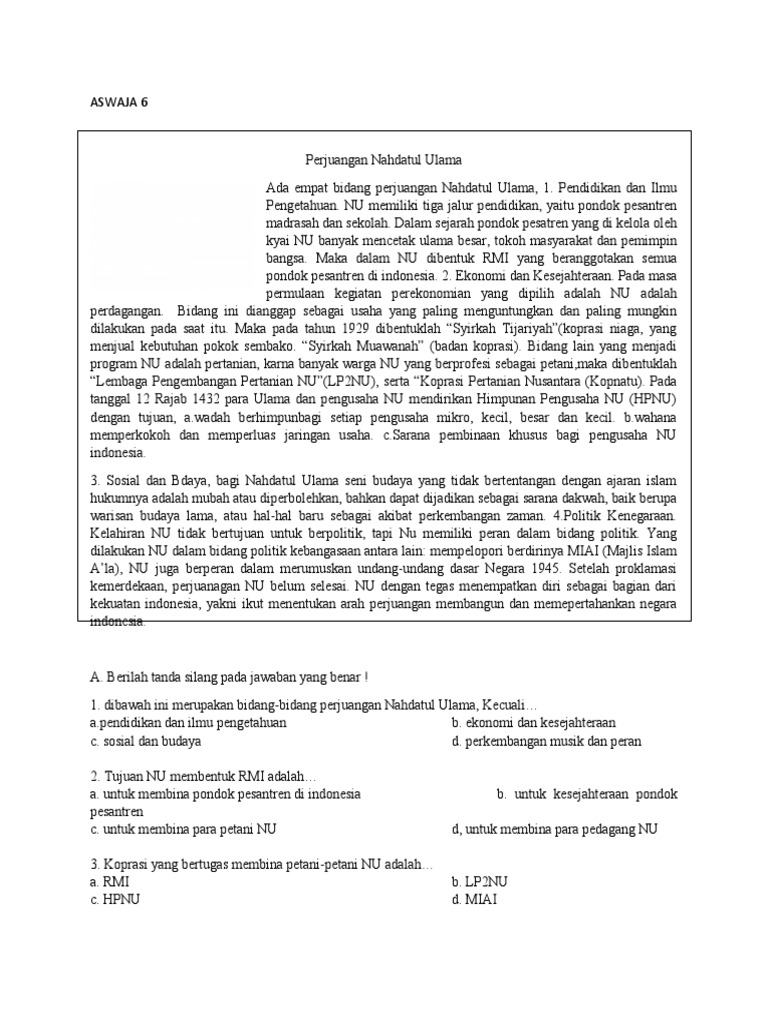 Pas2 Aswaja 6 | PDF | Agama & Spiritualitas