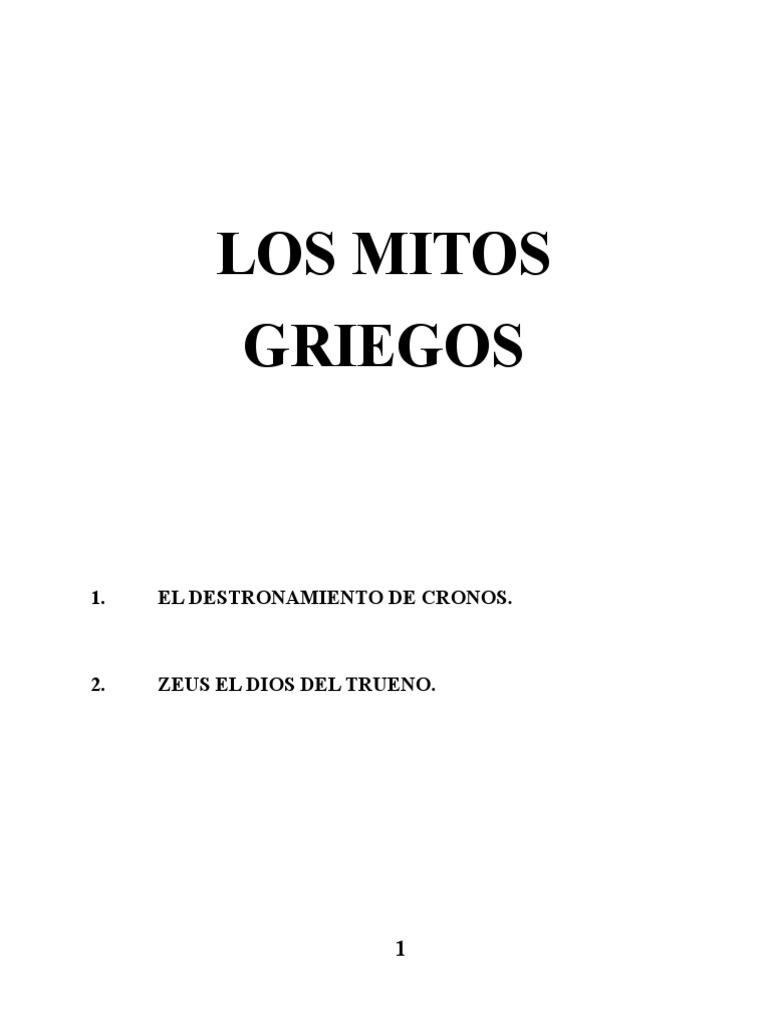 Los Mitos | PDF | Zeus | Hera