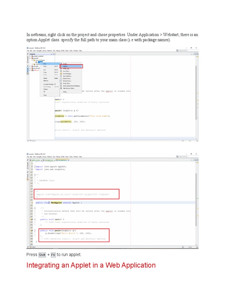 Java Applet Integration Guide | PDF | Java (Programming Language) | World Wide Web