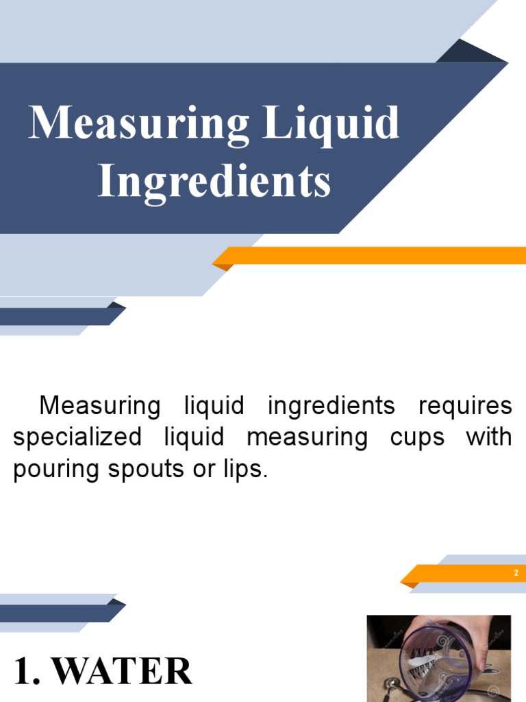 How to Measure Liquid Ingredients | PDF