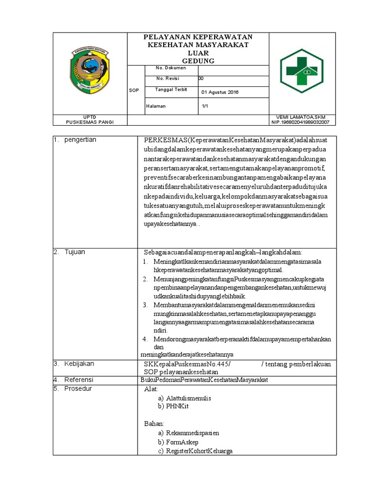 Sop Perkesmas Luar Gedung | PDF | Pengembangan Diri | Sains & Matematika