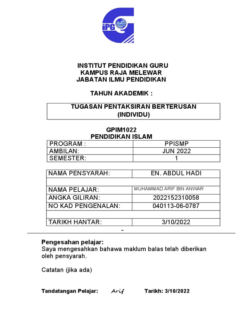 Kursus Kepimpinan Islam IPGKRM | PDF