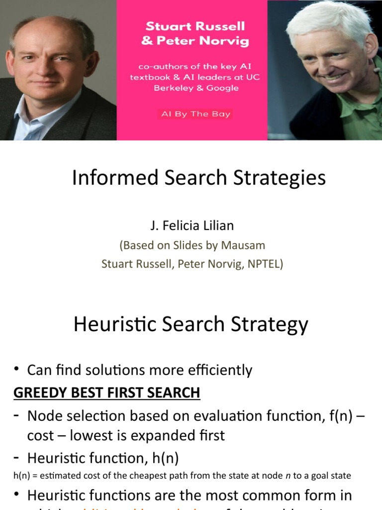 Informed Search Strategies: J. Felicia Lilian | PDF | Computer Science | Algorithms And Data ...