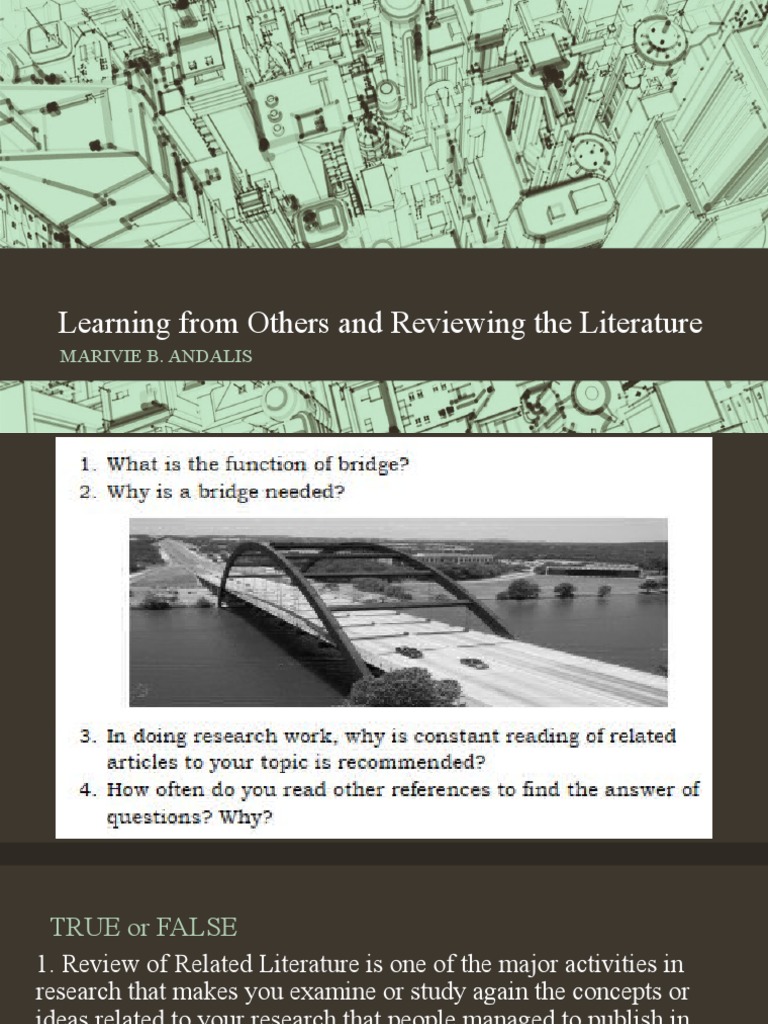 Learning From Others and Reviewing The Literature | PDF