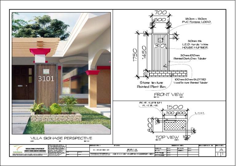 Villa Signage Perspective: Front View | PDF | Written Communication