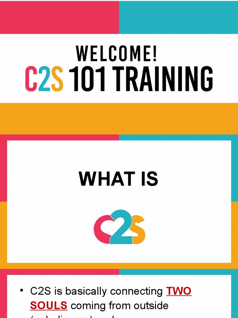 C2S 101 Lesson 1 | PDF | Ministry Of Jesus | Jesus