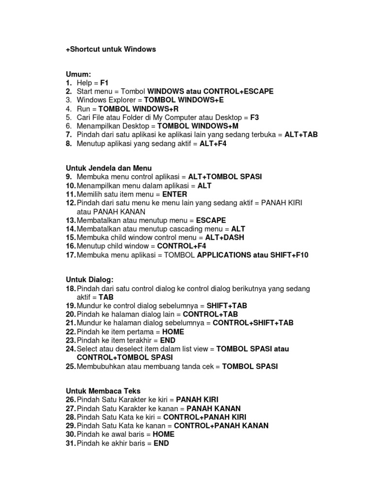 Windows Shortcuts | PDF