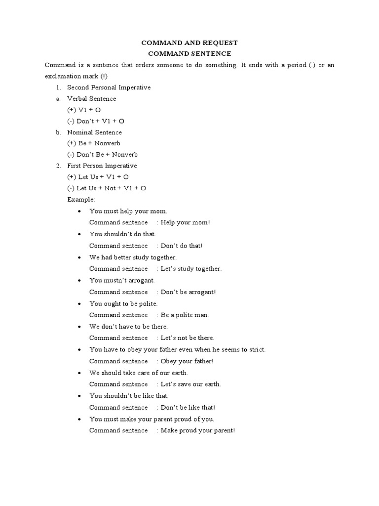 Command and Request | PDF | Linguistic Morphology | Syntax