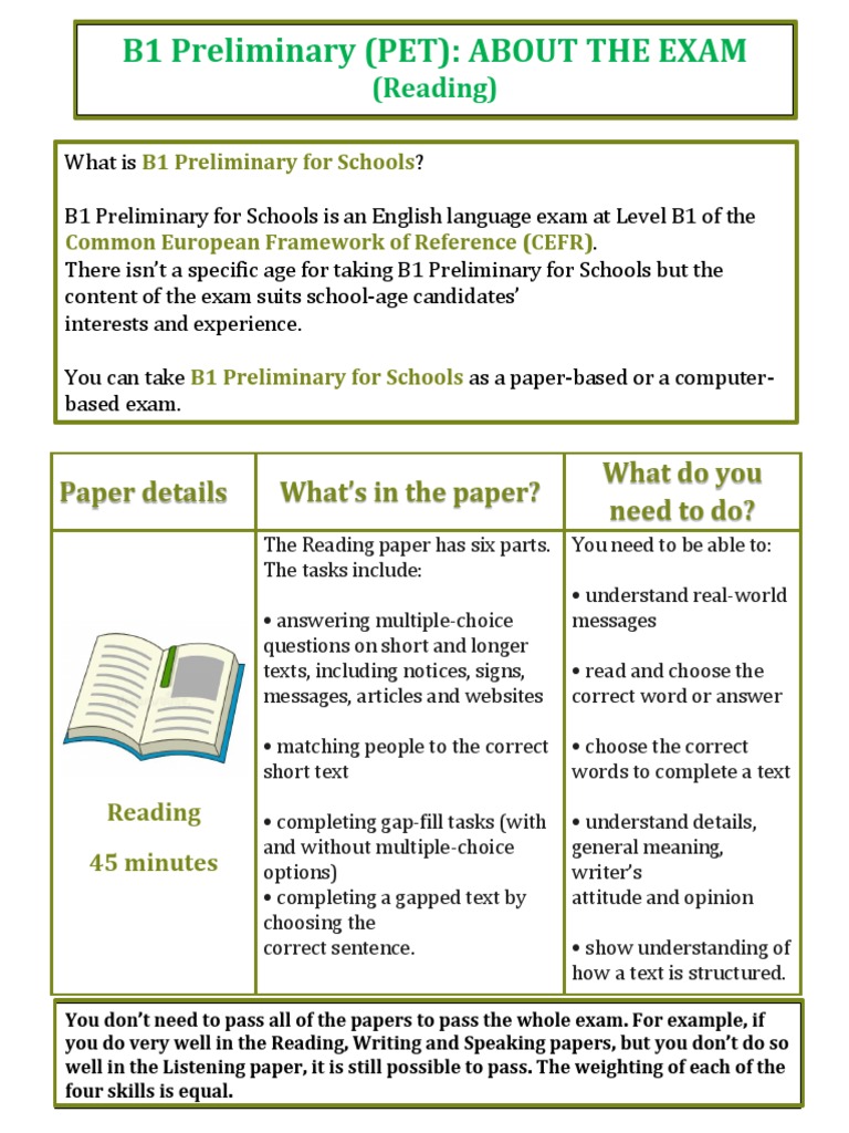 B1 Preliminary Reading Exam Overview | PDF | Career & Growth