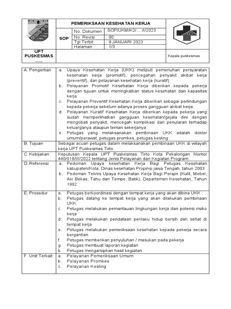 SOP PEMBINAAN UKK Scrib | PDF