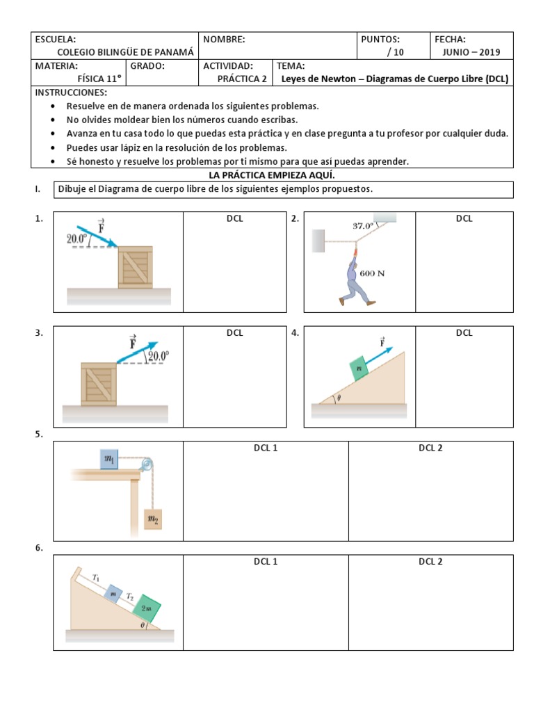 1T Fisica 11 Practica 2 DCL Arjona CBP | PDF