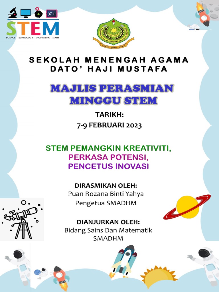 Majlis Perasmian Minggu Stem: Sekolah Menengah Agama Dato' Haji Mustafa ...