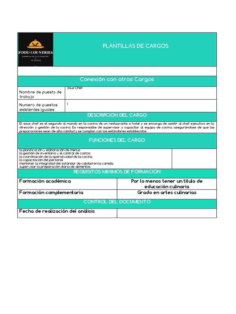 Plantillas de Cargos | PDF