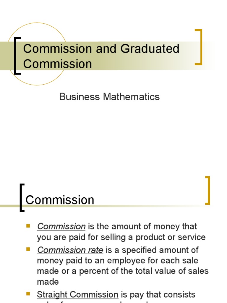 Commissiongraduated Commission | PDF | Salary | Economies