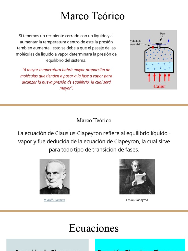 Ecuación de Clausius-Clapeyron y Vapor | PDF