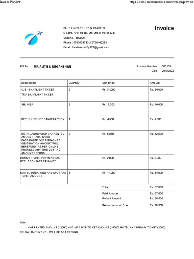 MR - Ajith & Suganthan Invoice 1 | PDF | Payments