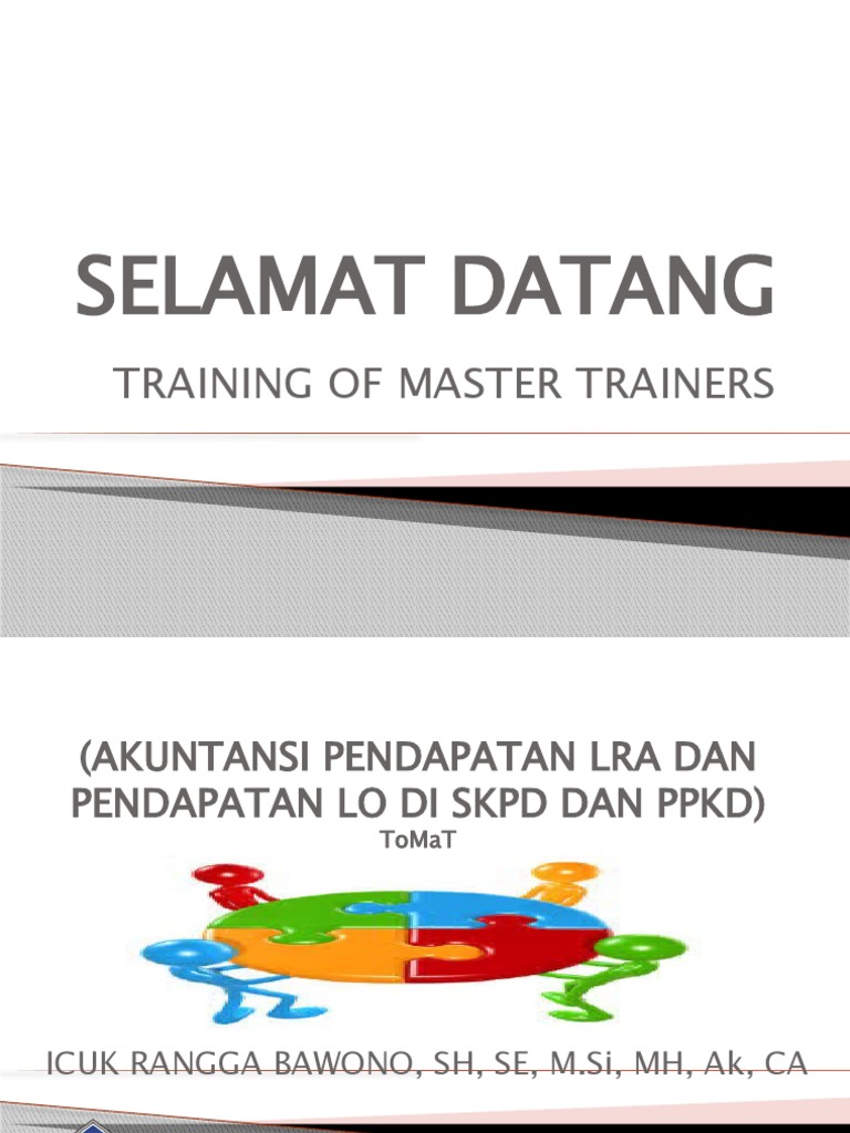 Selamat Datang: Training of Master Trainers | PDF