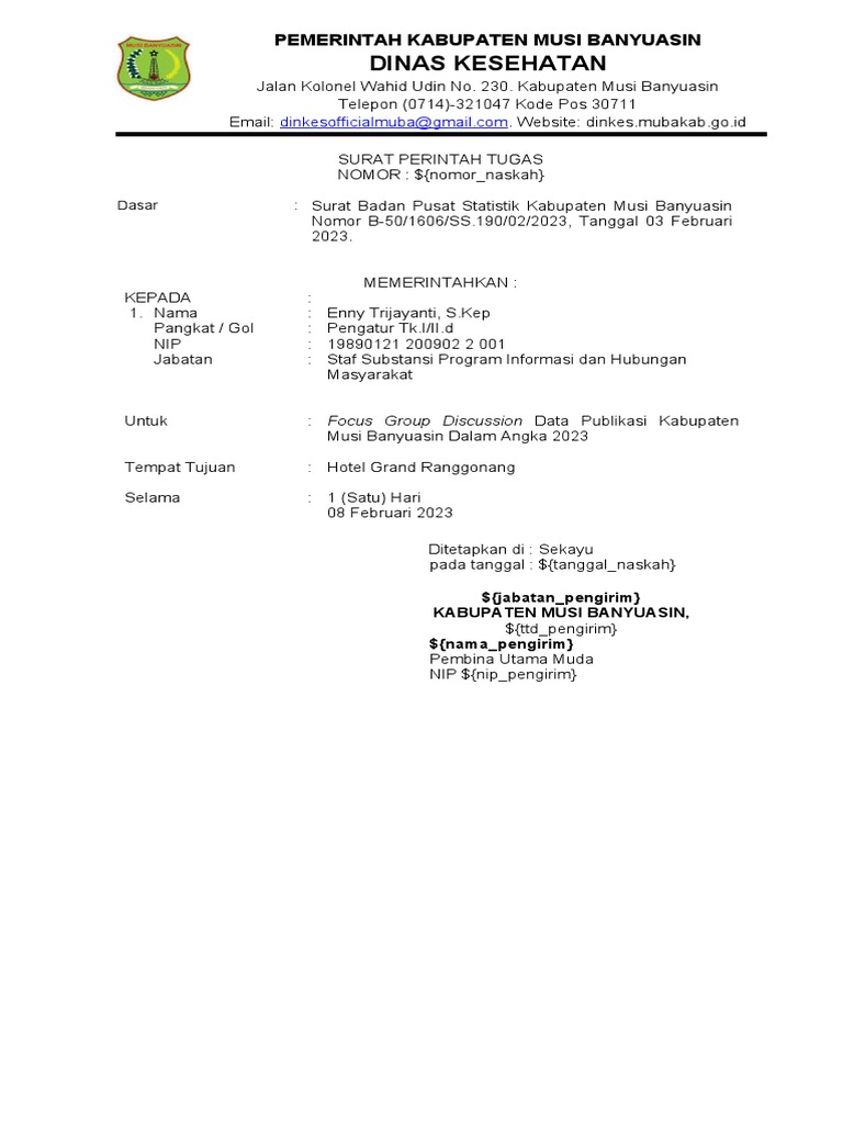 Format Surat Tugas | PDF