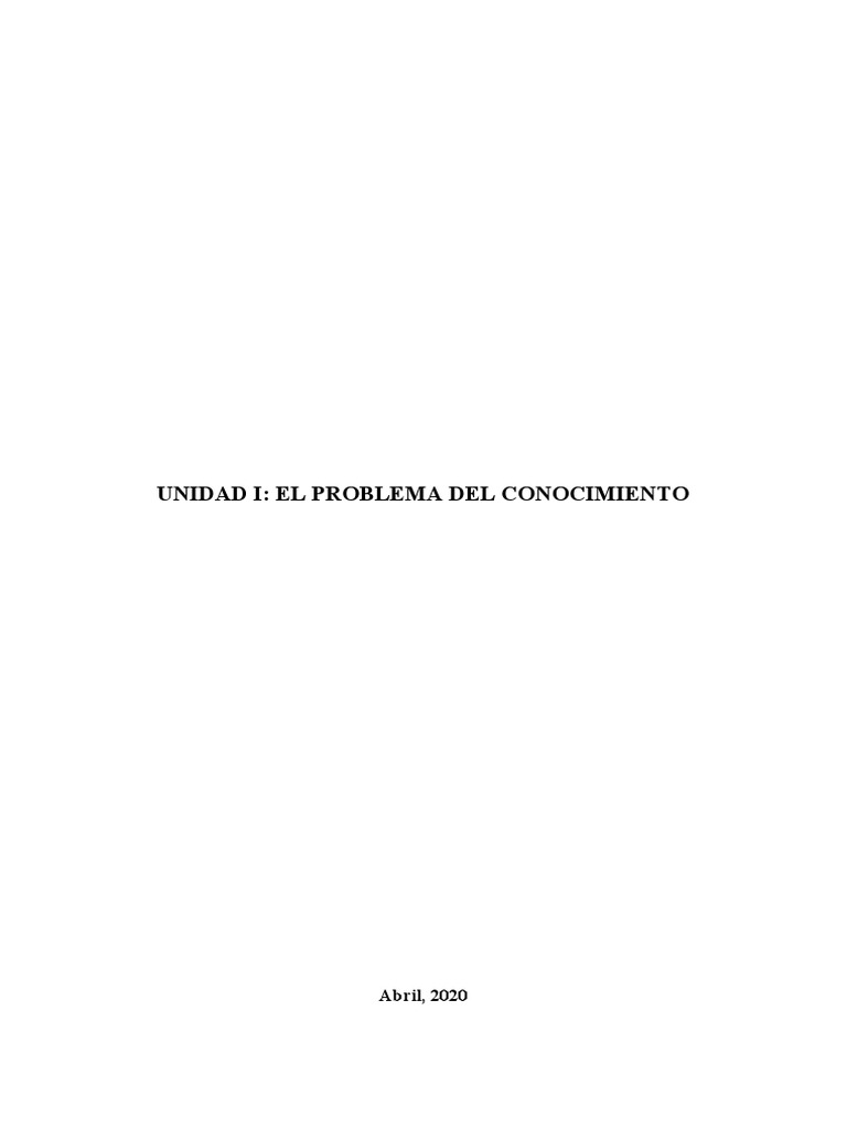 El Problema Del Conocimiento | PDF | Conocimiento | Empirismo
