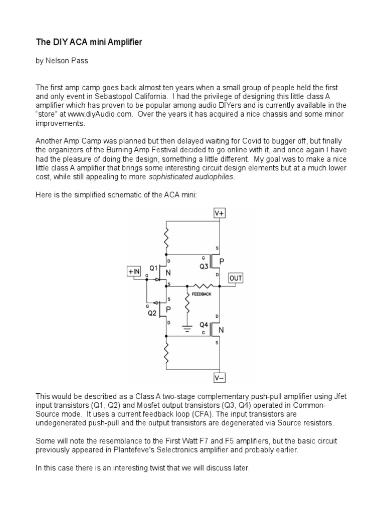 ACA MINI ARTICLE pt1 | PDF | Amplifier | Resistor