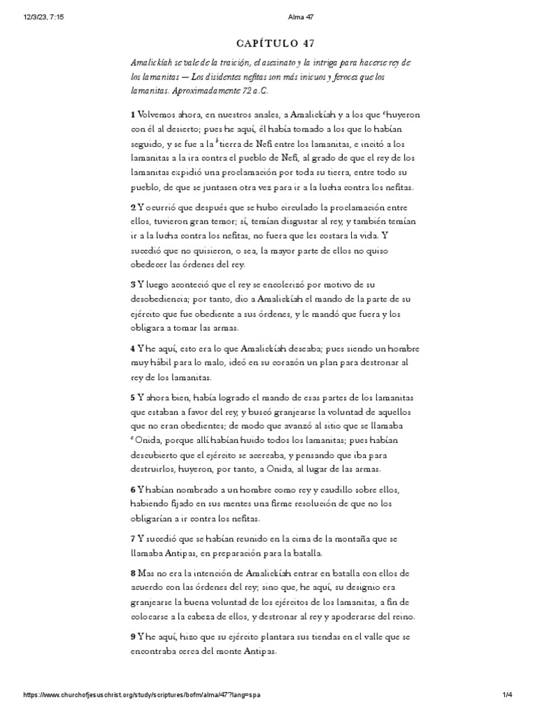Alma 47 | PDF | Libro de Mormón