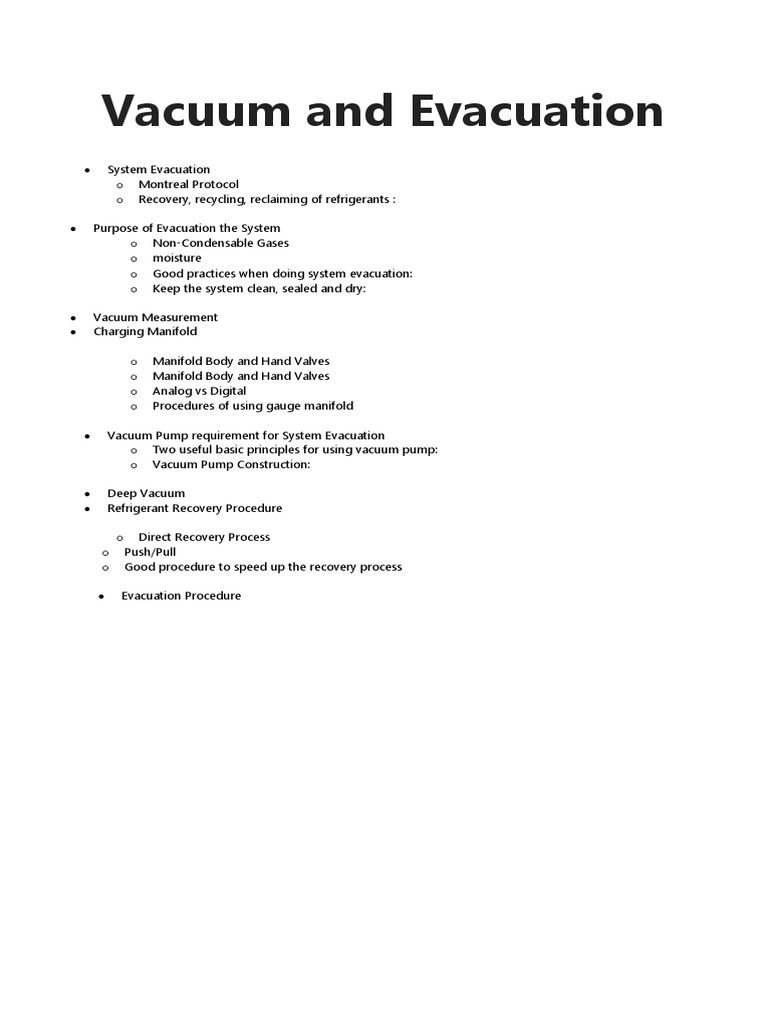 Vaccum and Evacuation | PDF | Pressure Measurement | Vacuum