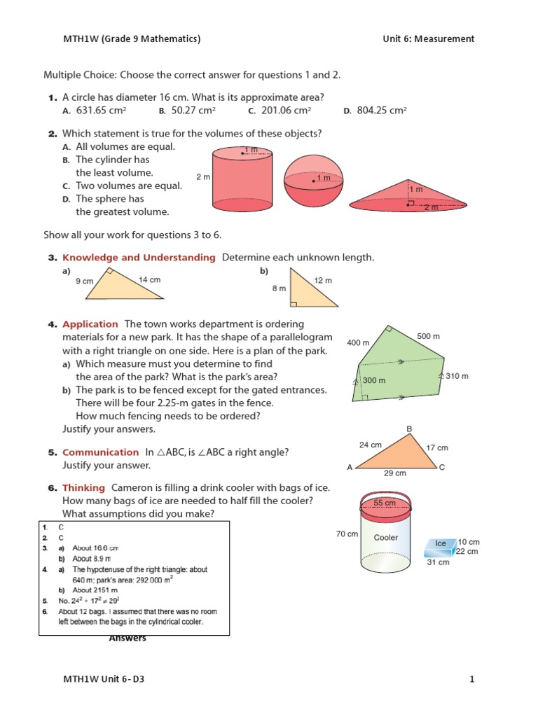 MTH1W U6 D3 | PDF | Area | Geometry