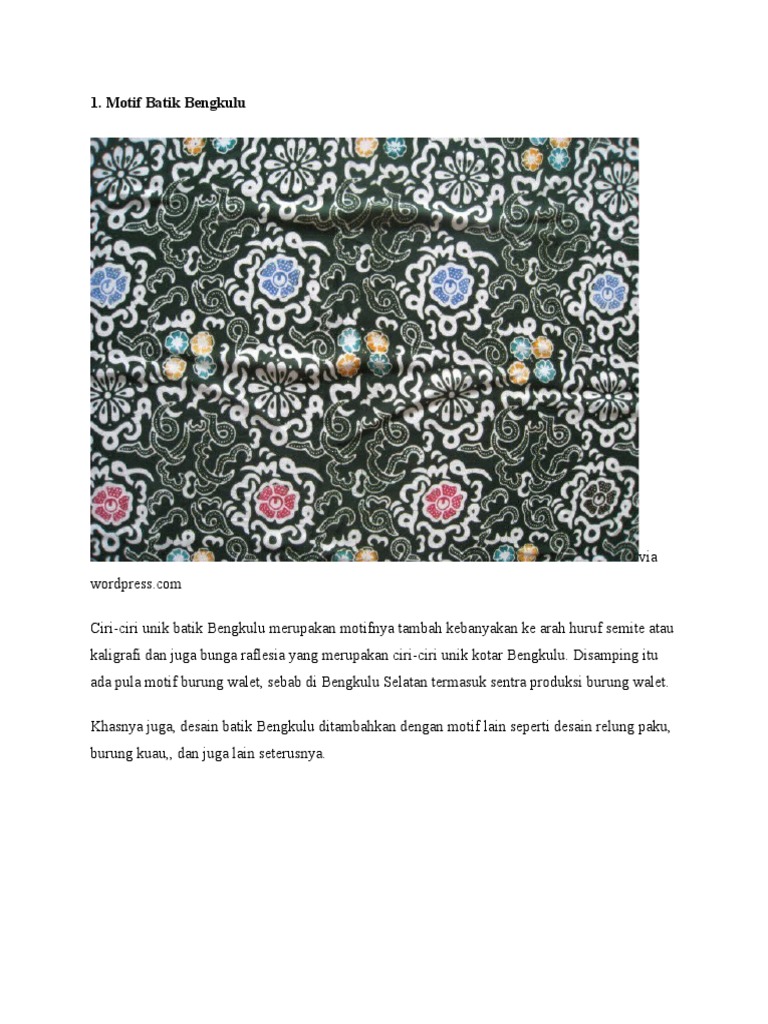 Motif Unik Batik dari Berbagai Daerah | PDF