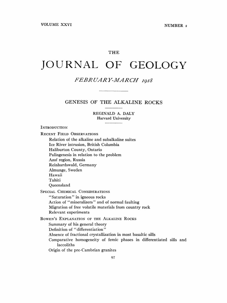 Genesis of The Alkaline Rocks | PDF | Magma | Igneous Rock