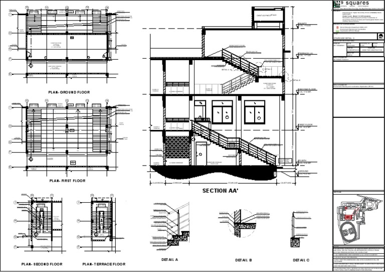 Section Aa': Plan-Ground Floor | Download Free PDF | Stairs ...