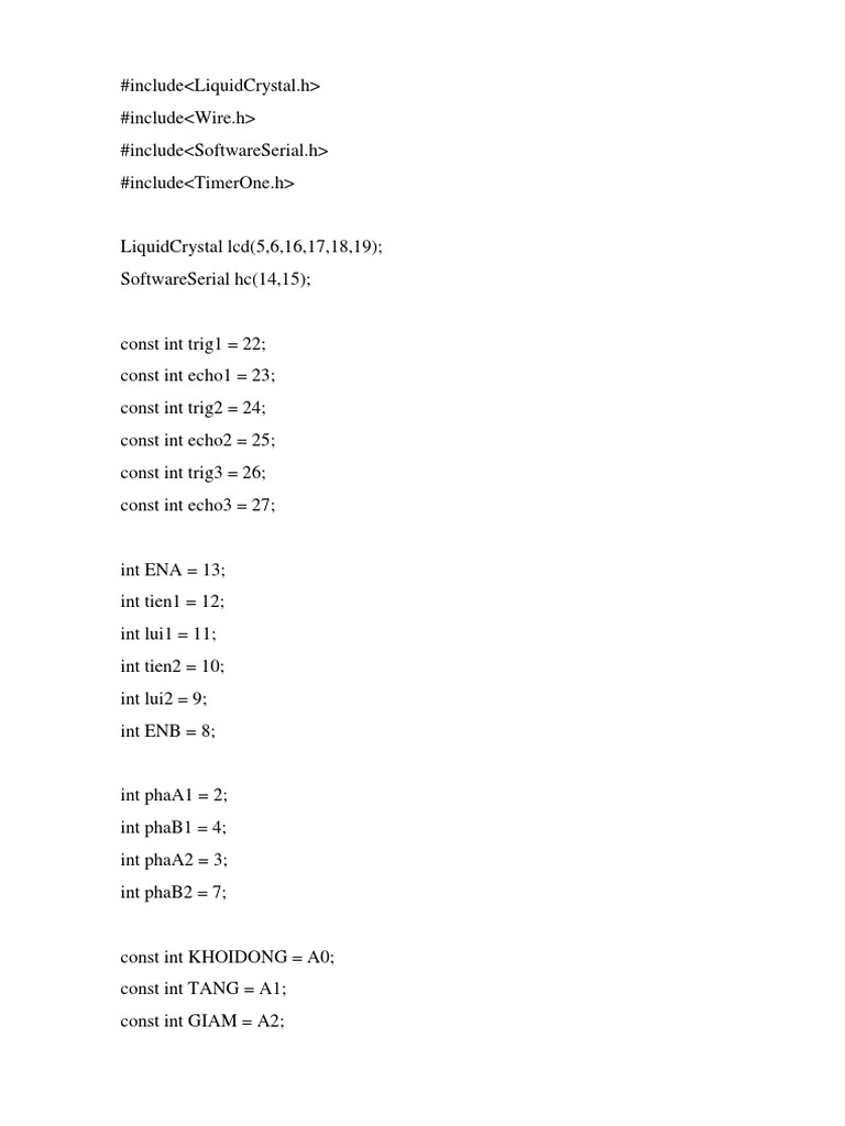 Code Robot Hut Bui Arduino | PDF | Computer Programming | Computing