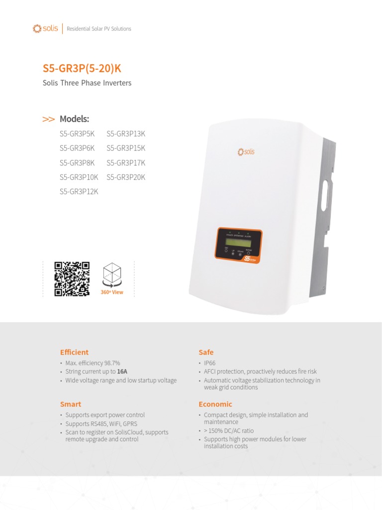 S5-GR3P (5-20) K: Models | PDF | Photovoltaic System | Photovoltaics
