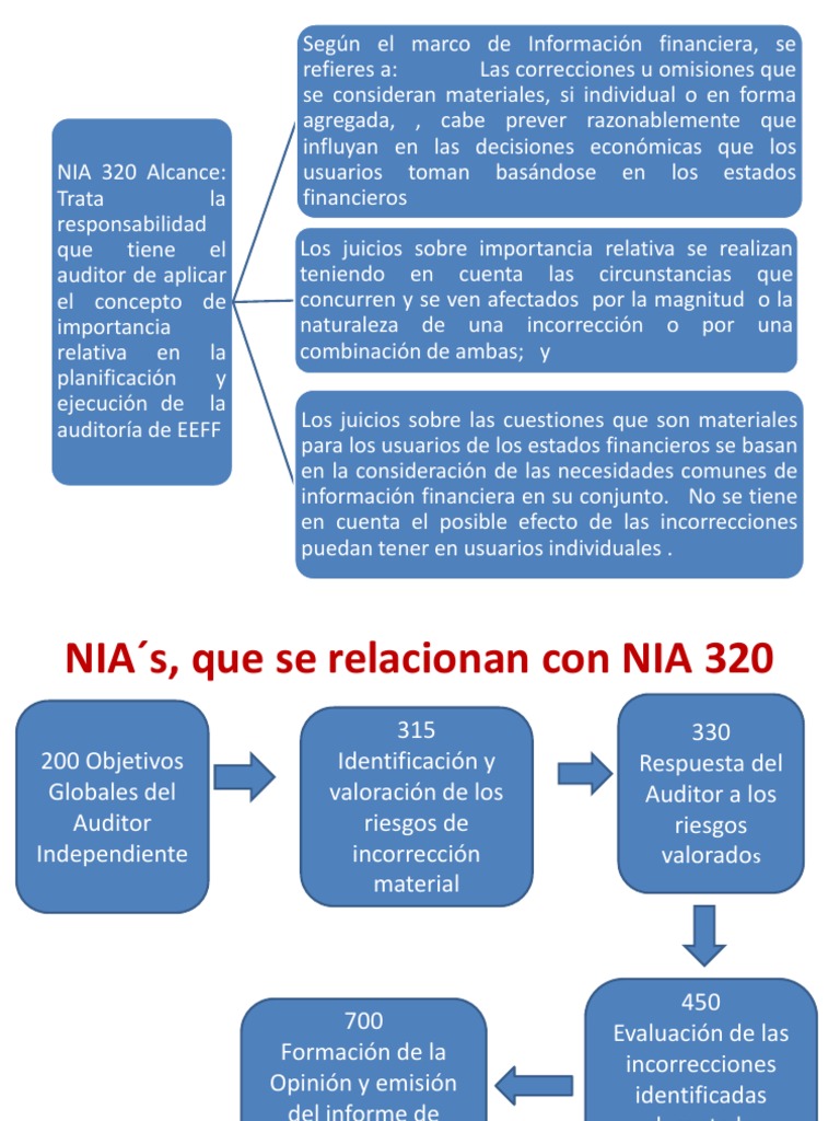 NIA 320 Importancia Relativa Resumen | PDF | Auditoría | Contralor