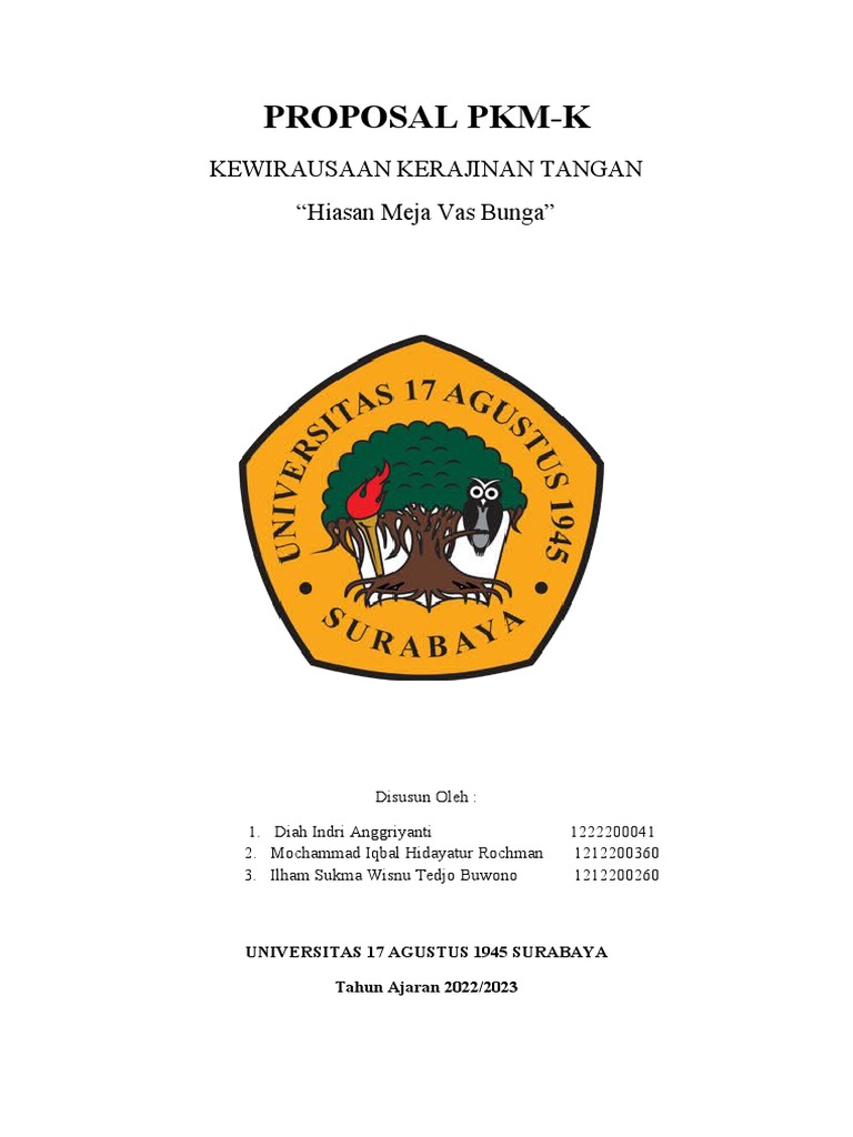 Proposal PKM-K: Hiasan Meja Vas Bunga | PDF | Bisnis