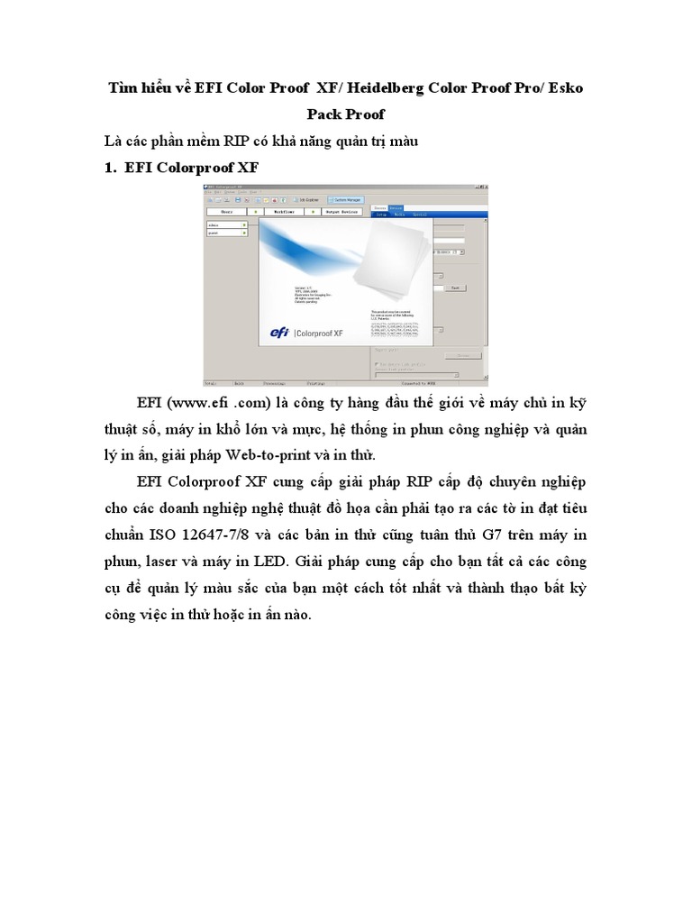 EFI Color Proof XF_Heidelberg Color Proof Pro_Esko Pack Proof | PDF