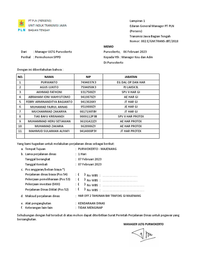 Memo - 2023-02-07 - Har Off 2 Tahunan Bay Trafo#1 Gi Majenang | PDF