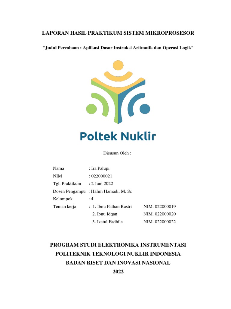 Lap Upf-1 Aplikasi Dasar Instruksi Aritmatik Operasi Logik | PDF