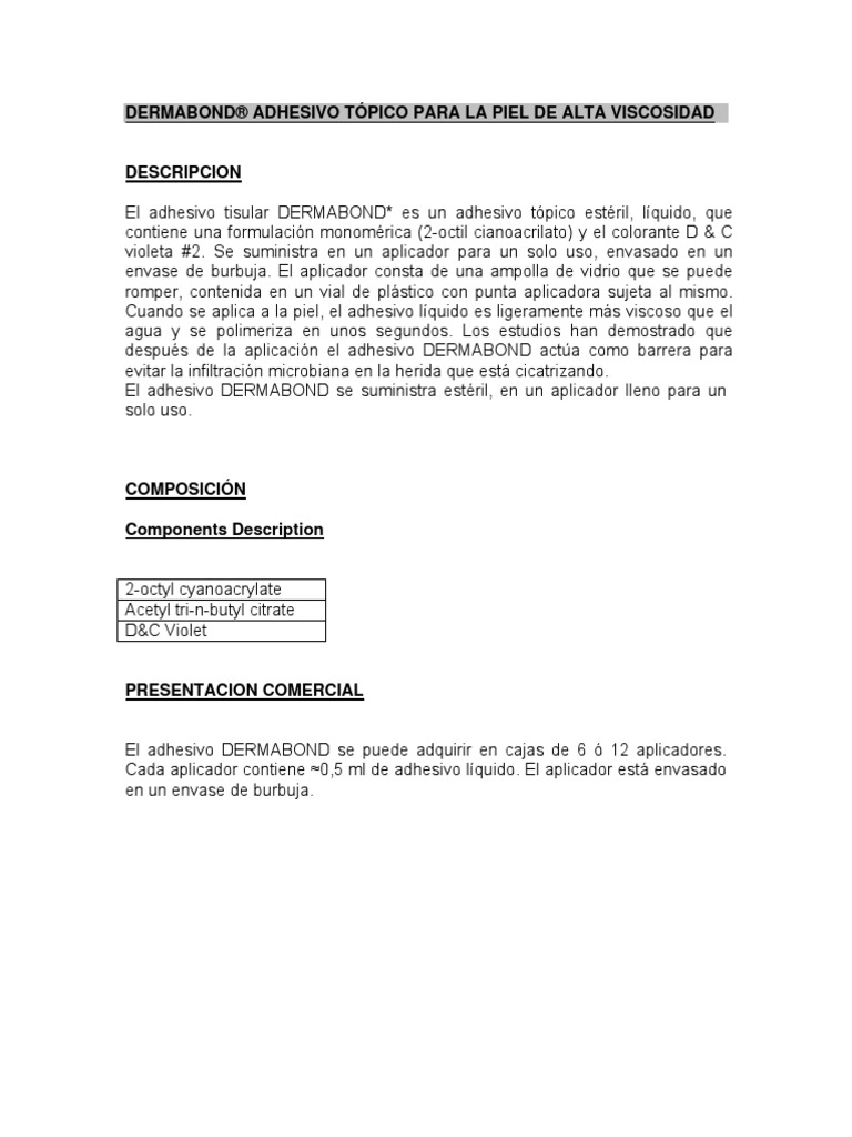 Ft-Dermabond-Mini-Ref-Ahvm12 | PDF