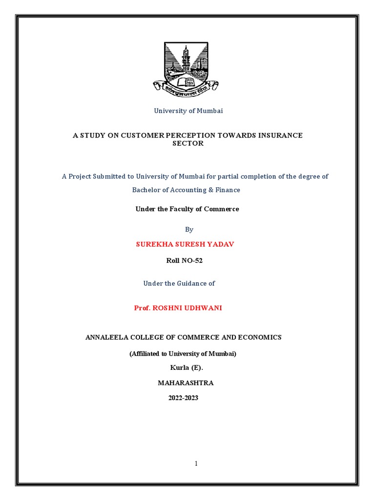 (Surekha S Yadav BAF) Black Book Project | PDF | Insurance | Reinsurance