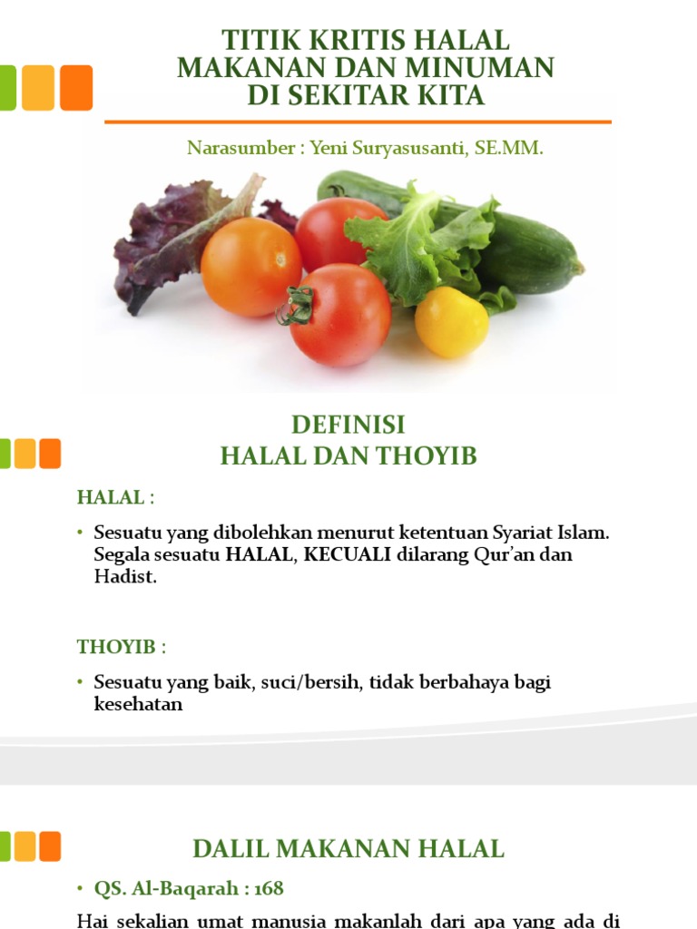 Titik Kritis Halal Makanan Dan Minuman Di Sekitar Kita | PDF