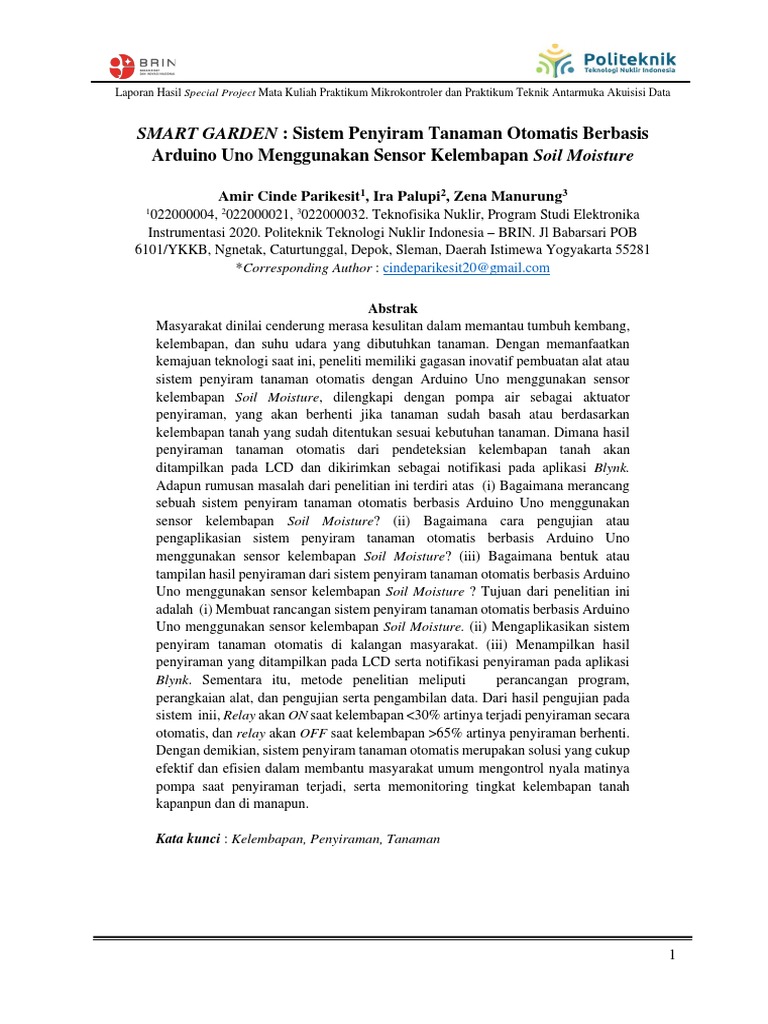 Sistem Penyiram Tanaman Otomatis Arduino | PDF | Teknologi & Rekayasa