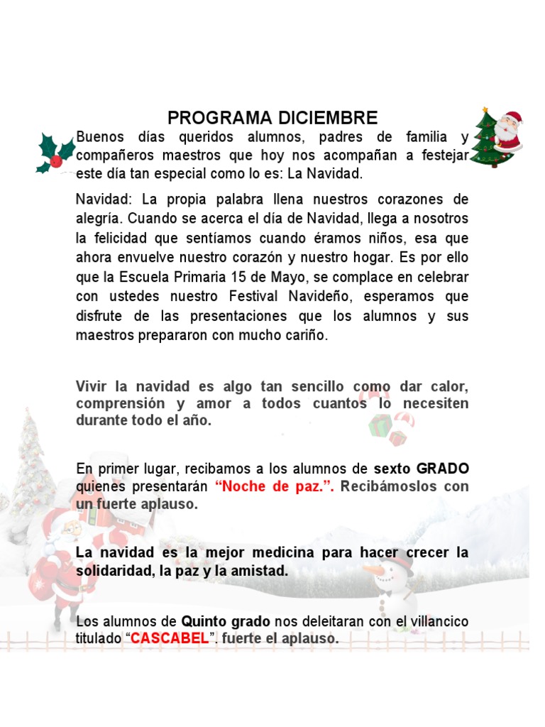 Programa Villancicos | PDF | Navidad | Amor