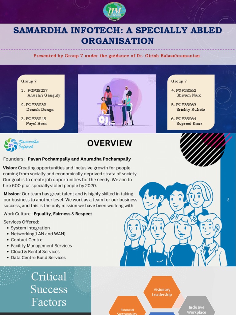 Samardha Infotech: A Specially Abled Organisation: Presented by Group 7 ...