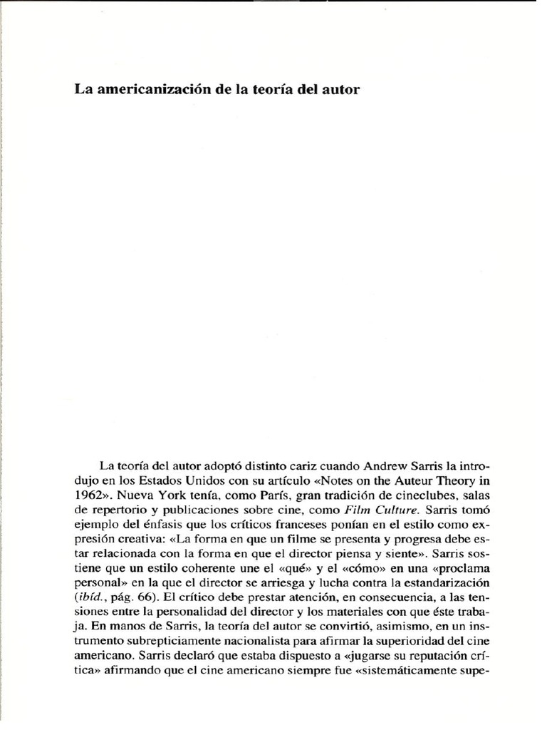 La Americanización de La Teoría Del Autor - Robert Stam | PDF