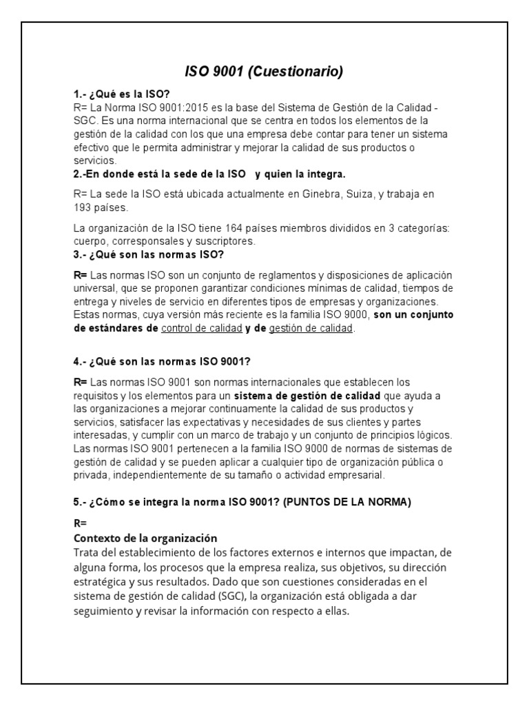 Iso 9001 Pdf Calidad Comercial Sistema De Manejo De Calidad