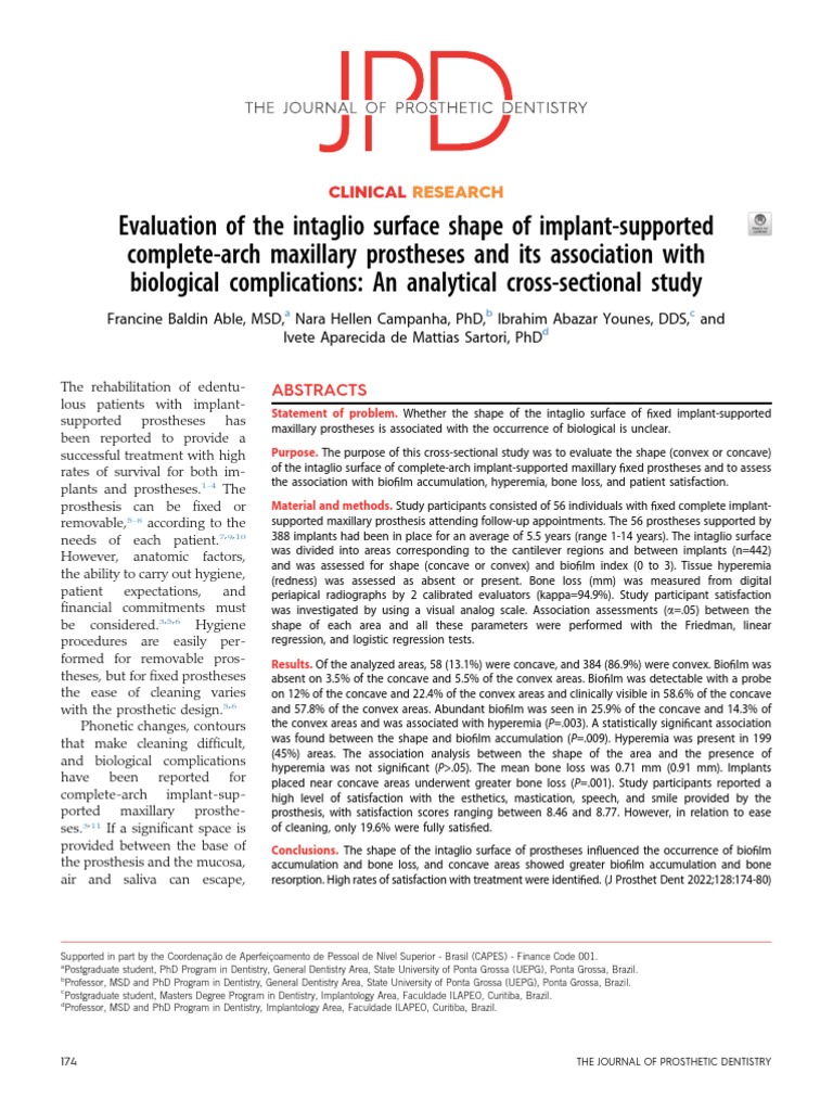 Intaglio JPD | Download Free PDF | Dental Implant | Dentures