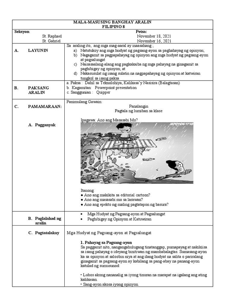 Mga Hudyat NG Pagsang-Ayon at Pagsalungat | PDF