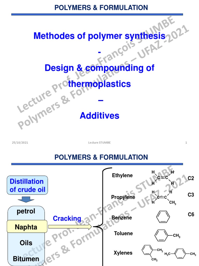 Lecture AZB - Stumbé 2021-2022methods of Polymerization | PDF | Polymerization | Polymers