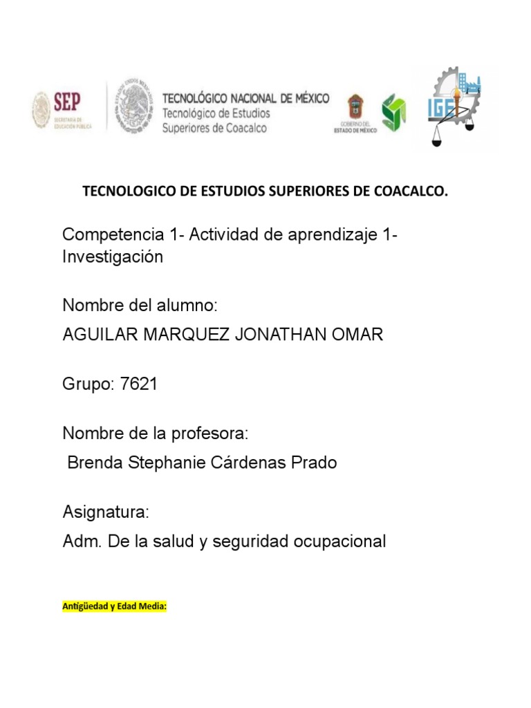 C1 A1 Investigacion de Seguridad Industrial | PDF | Seguridad y salud ...